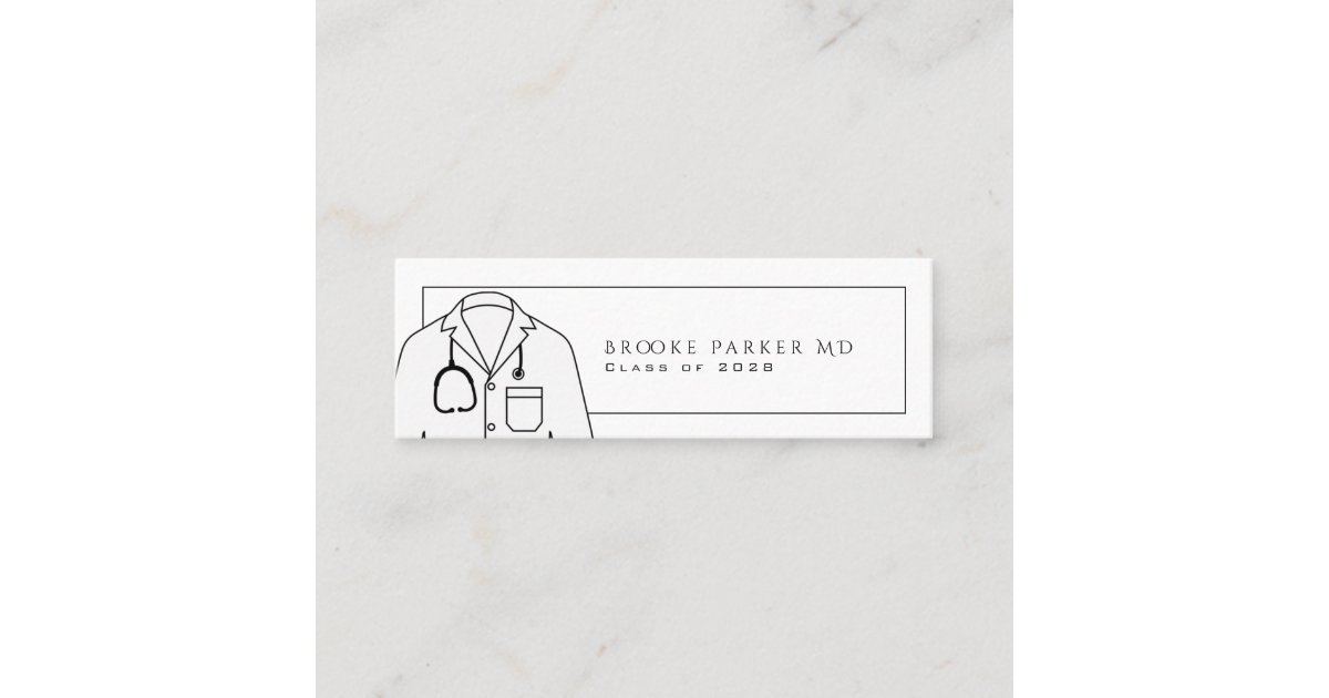 Simple White Coat Ceremony Graduation Calling Card | Zazzle