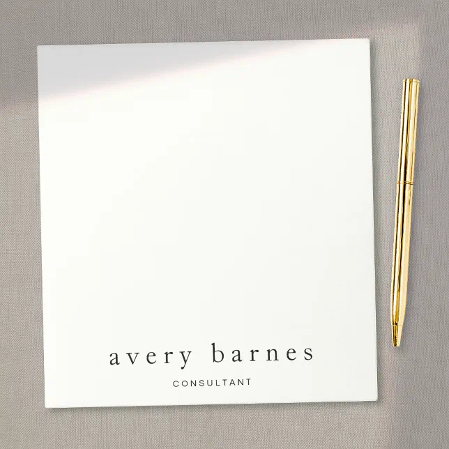 Simple White Creative Professional Modern Business Notepad | Zazzle