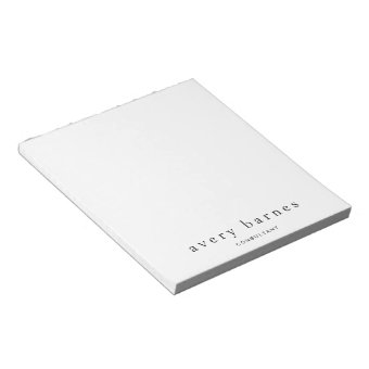 Simple White Creative Professional Modern Business Notepad | Zazzle