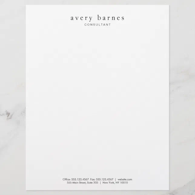 Simple White Creative Professional Modern Letterhead | Zazzle