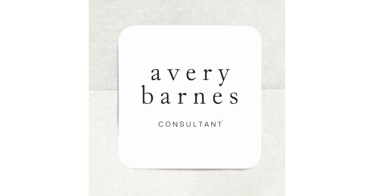 Simple White Creative Professional Modern Square Sticker | Zazzle