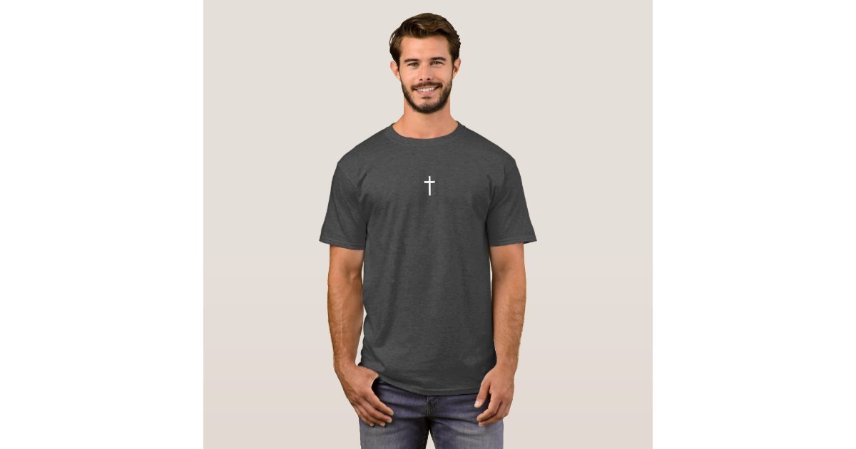 Simple White Cross T-Shirt | Zazzle