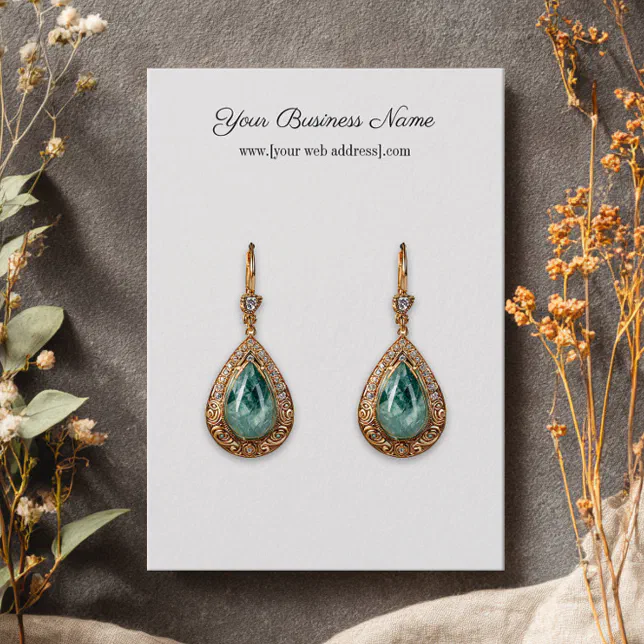 Simple White Custom Earring Business Card | Zazzle