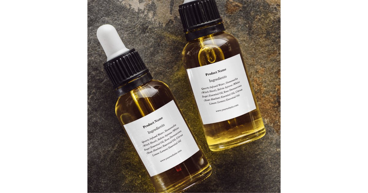 Simple White Custom Product Ingredient Label | Zazzle