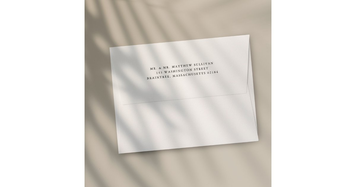 Simple White Envelope with Return Address | Zazzle