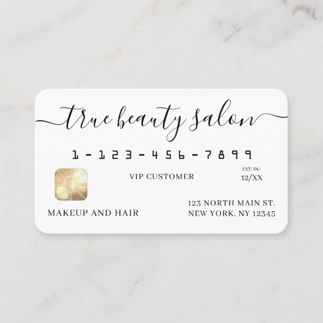Simple White Gold Signature Script Credit Card | Zazzle