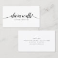Simple White Handwritten Script Calligraphy Business Card | Zazzle