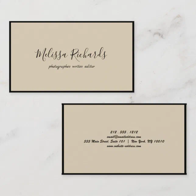 Simple White Handwritten Script Calligraphy Business Card | Zazzle
