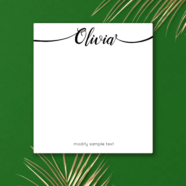 Simple White Handwritten Script Calligraphy Notepad | Zazzle
