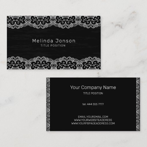 Simple White Lace Business Card | Zazzle