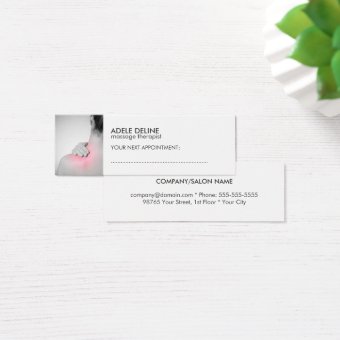 Simple White Massage Therapist Appointment Card | Zazzle