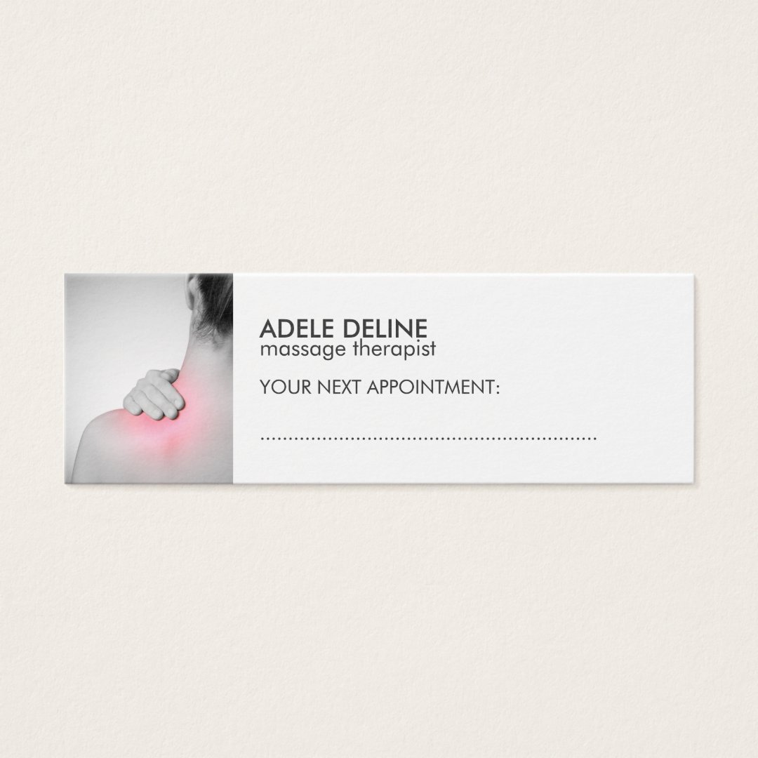 Simple White Massage Therapist Appointment Card | Zazzle