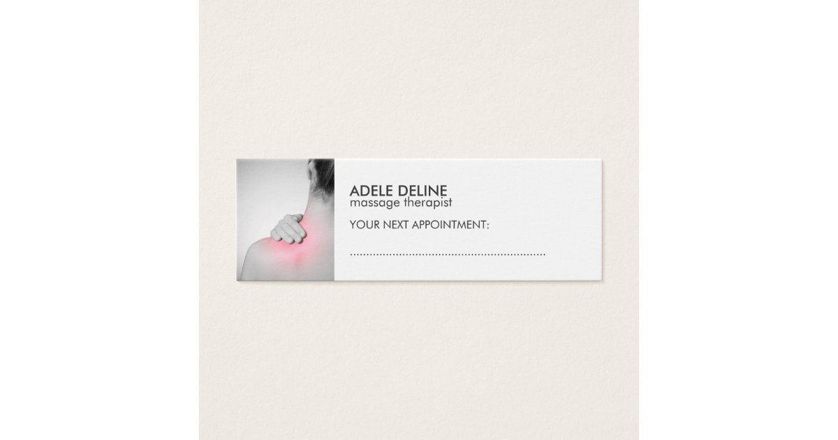 Simple White Massage Therapist Appointment Card | Zazzle
