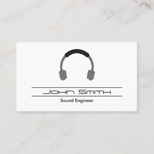 Simple | White Music Headphones Business Card | Zazzle.com