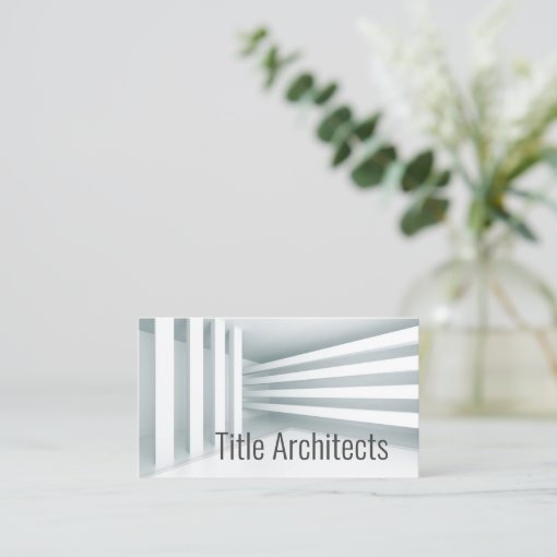 Simple White Parallel Lines Design Architect Card | Zazzle