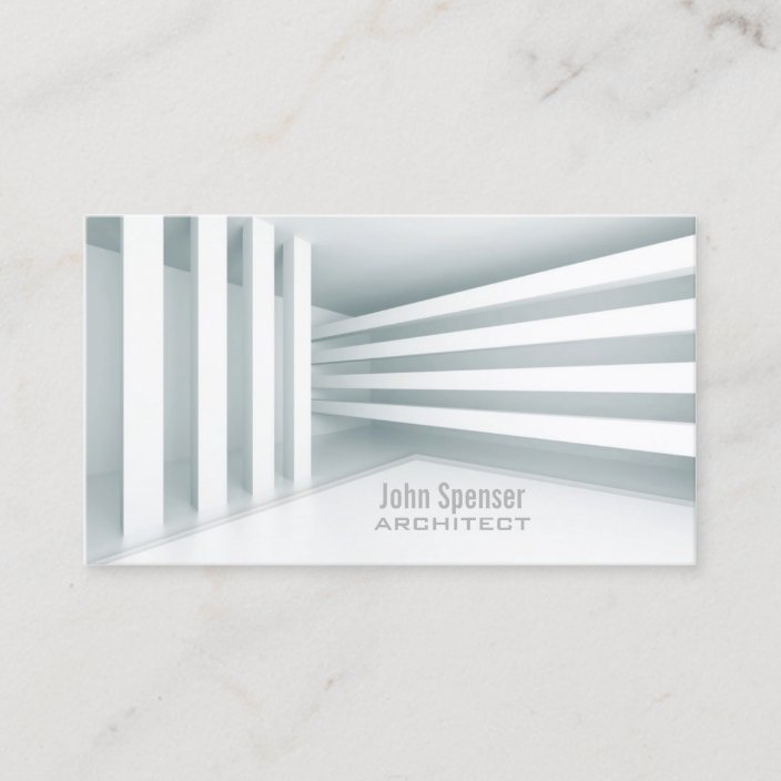 Simple White Parallel Lines Design Architect Card | Zazzle.com