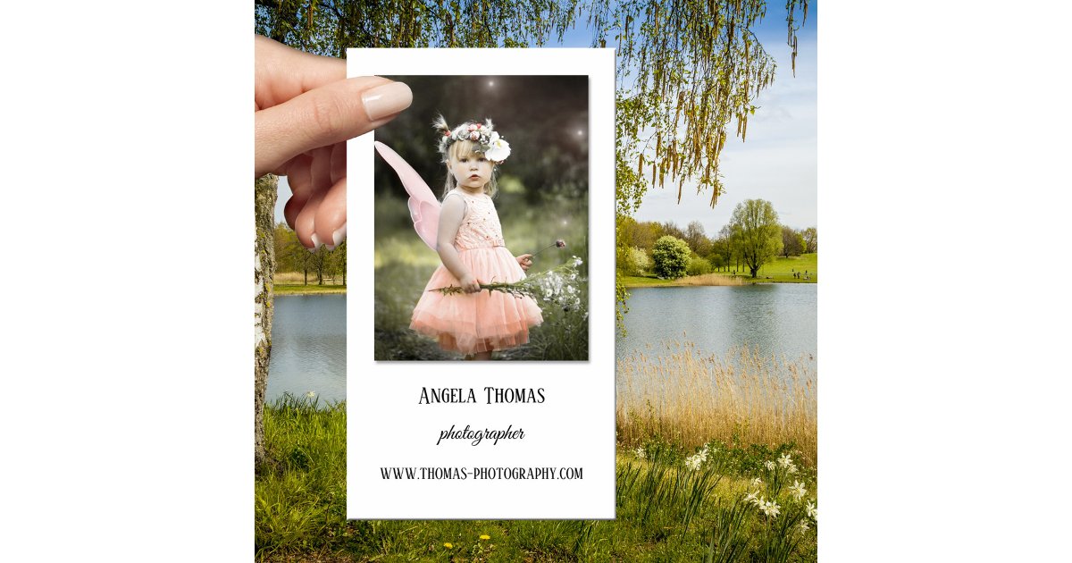 Simple White Photos Photographer Business Card | Zazzle