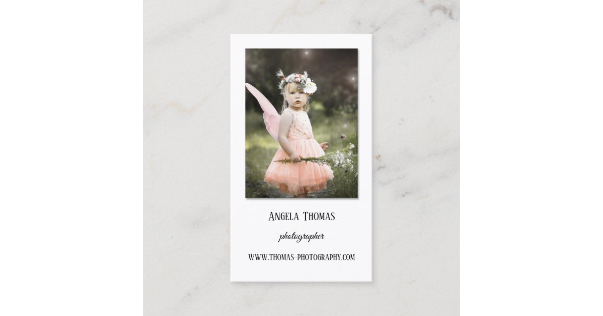 Simple White Photos Photographer Business Card | Zazzle