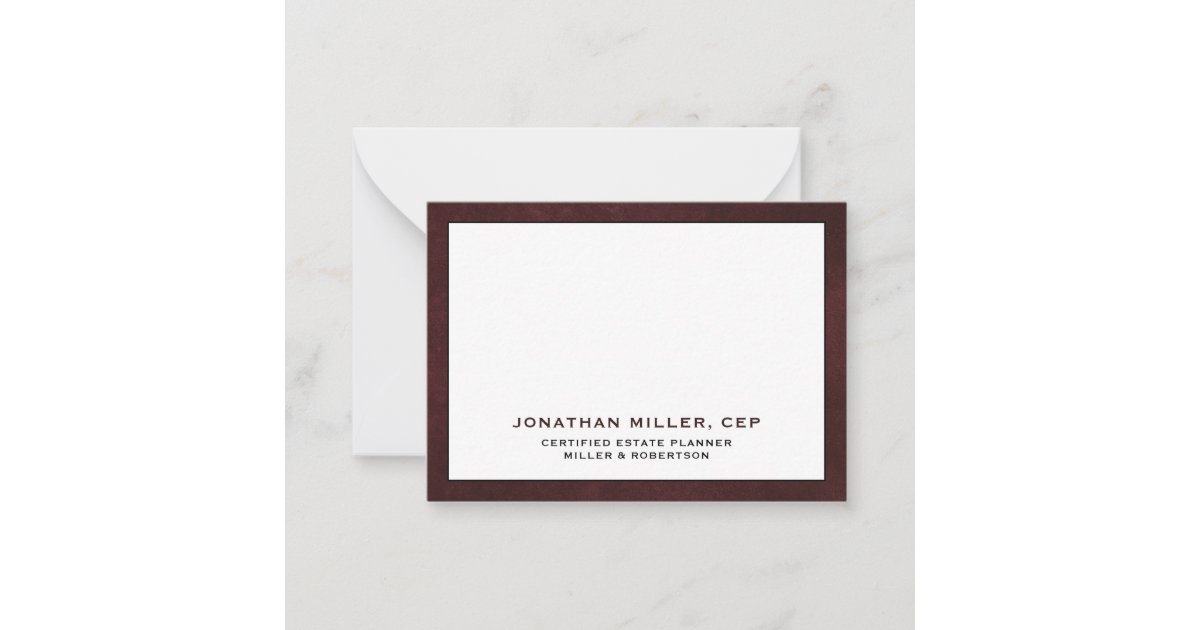 Simple White Typographic Name Title Company Note Card | Zazzle