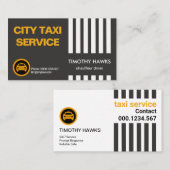 Simple White Vertical Route Lines Taxi Transport Business Card | Zazzle