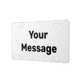 Simple White with Black Text Template License Plate | Zazzle