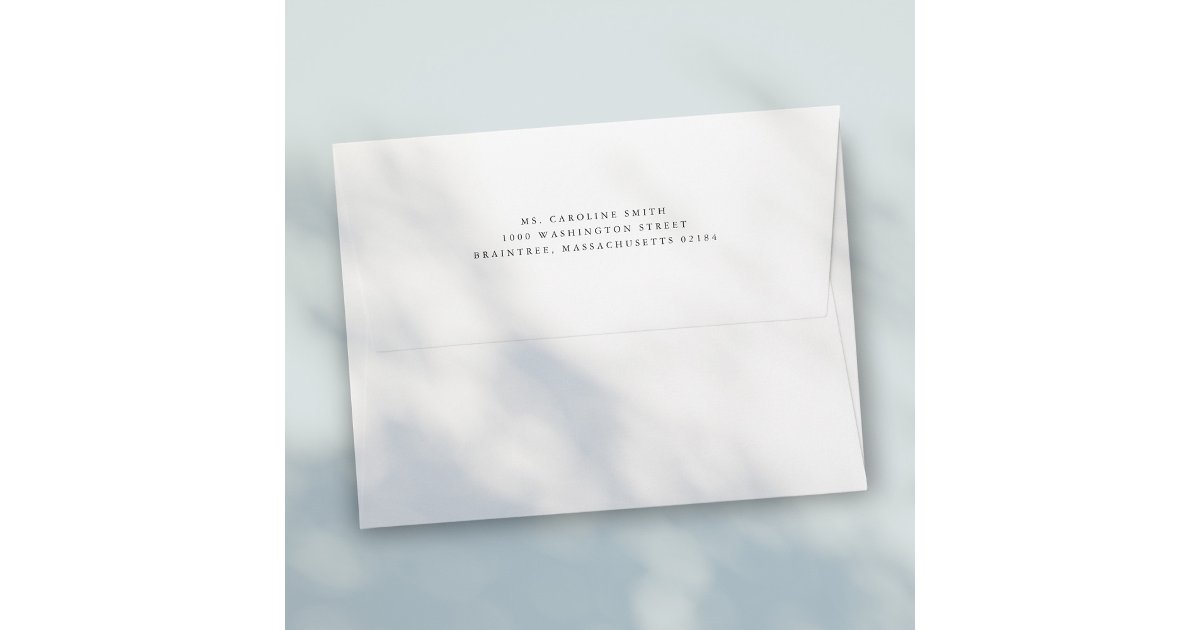 Simple White with Return Address on Back Flap of Envelope | Zazzle