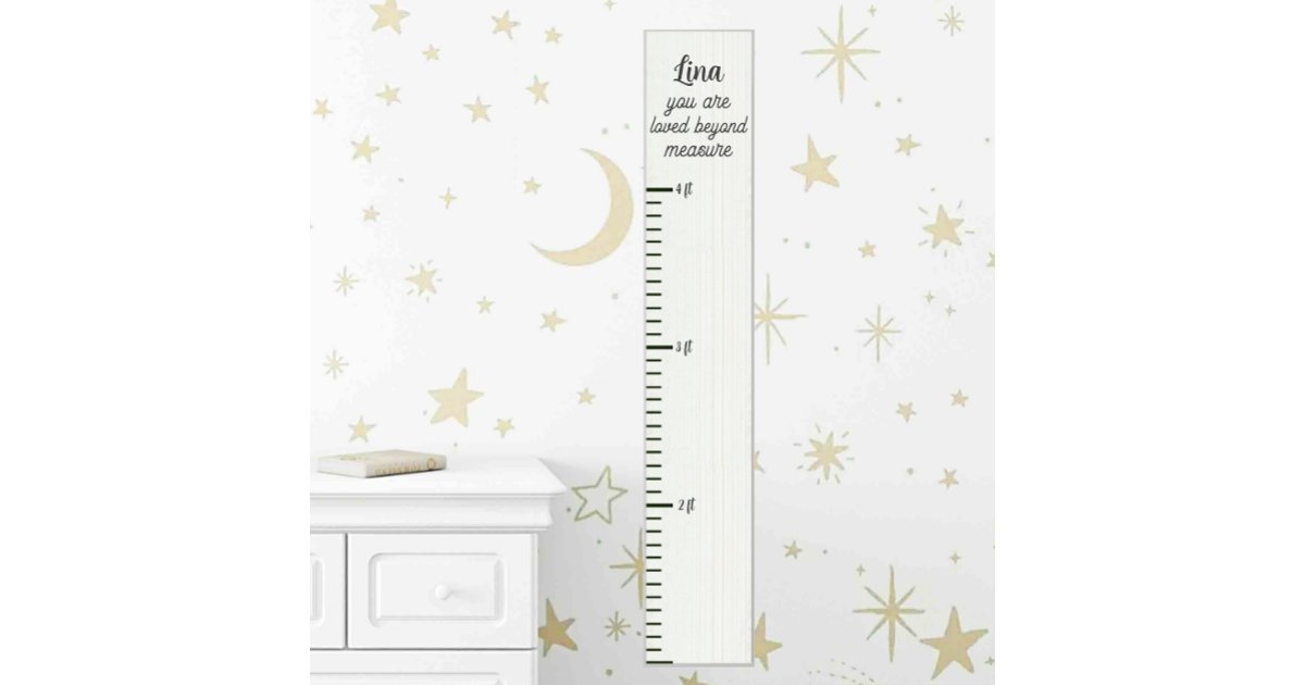 Simple White Wood Beyond Measure Growth Chart | Zazzle