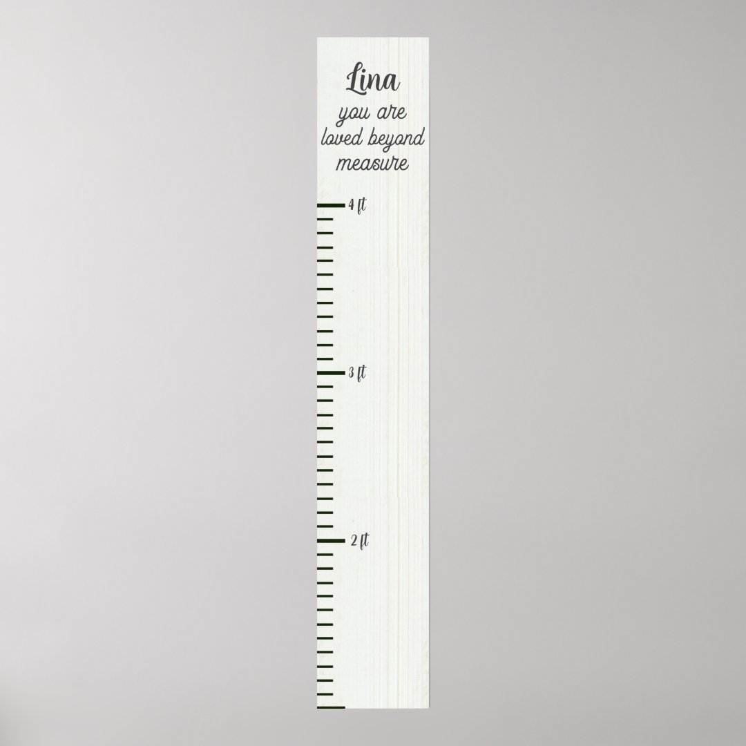 Simple White Wood Beyond Measure Growth Chart | Zazzle