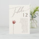 Simple Wildflower | Beige Table Number Chart | Zazzle