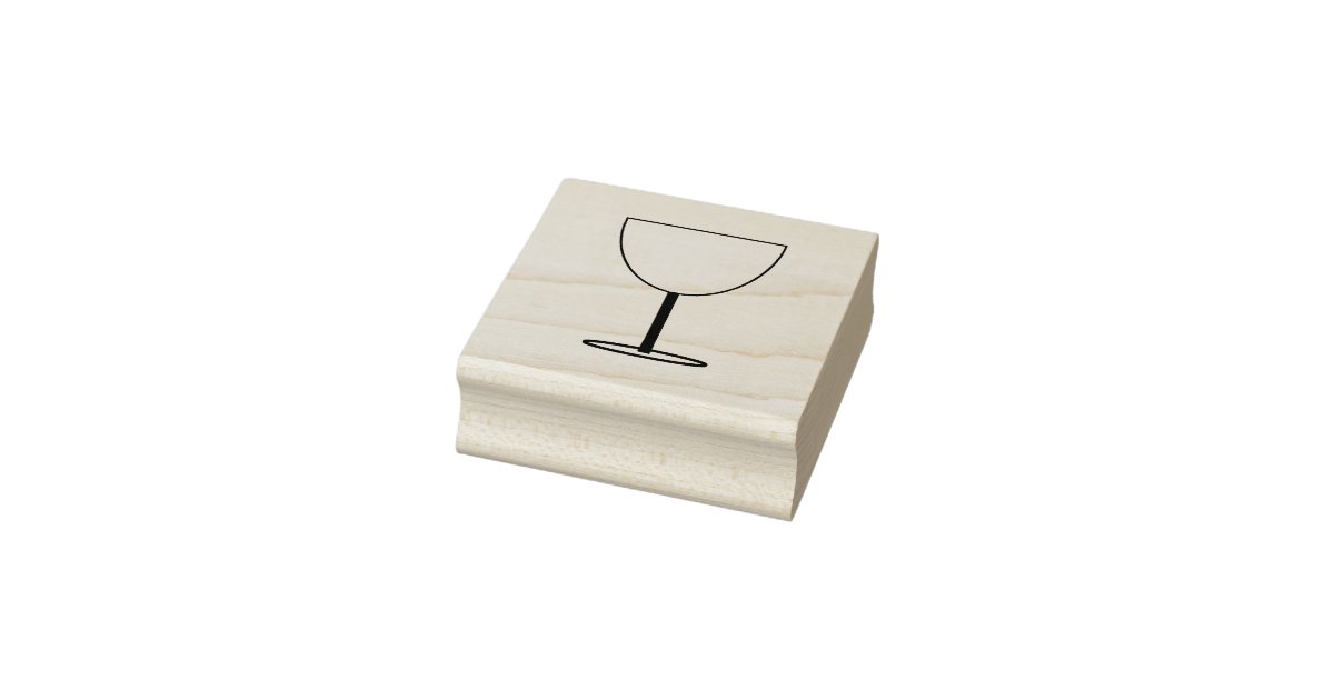 Simple Wine Glass Art Stamp | Zazzle