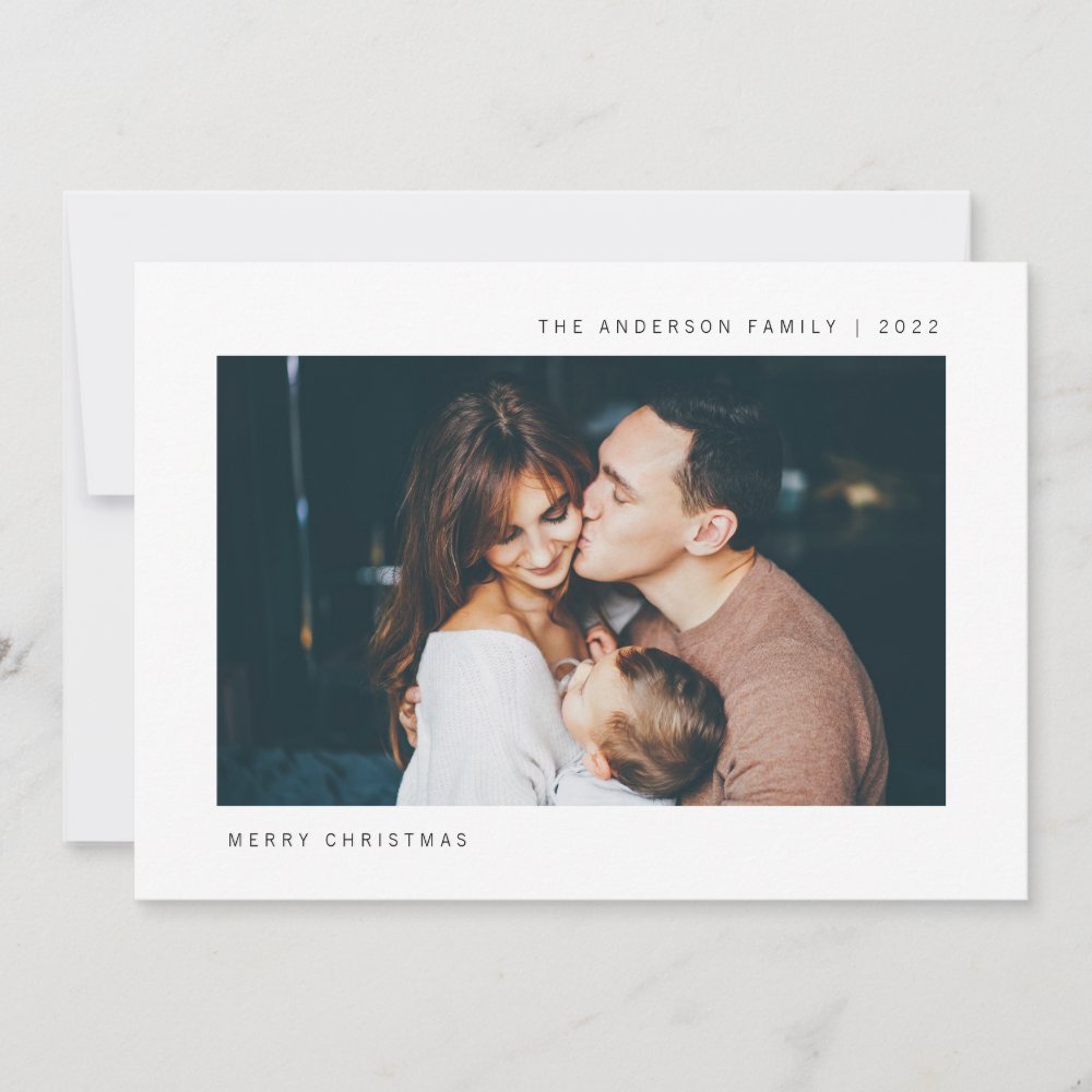 Simple Wishes Minimalist Two Photo Holiday Card sold by Madalena Jockey ...