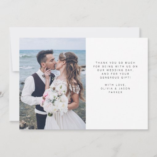 Simple Wishes | Two Photo Wedding Thank You Card | Zazzle