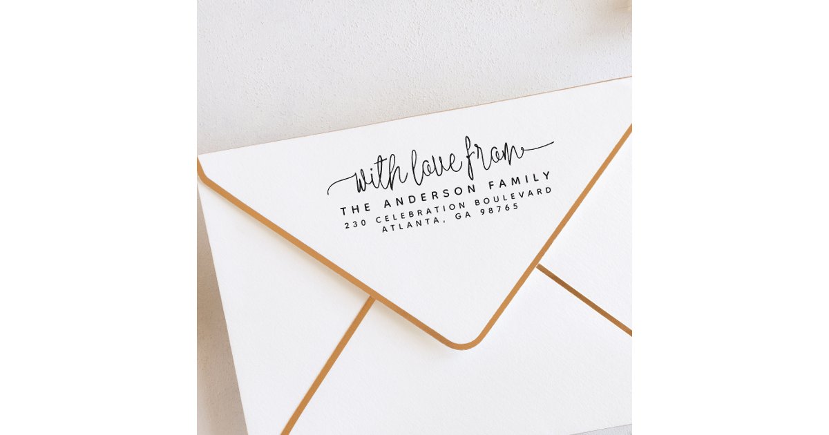 Simple With Love From Family Name & Return Address Self-inking Stamp ...