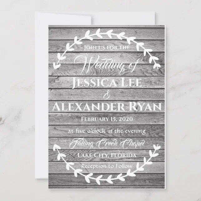 Simple Wood Background Invitation | Zazzle