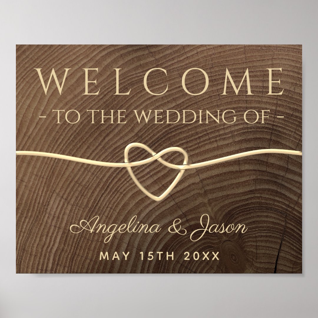Simple Wood Wedding Welcome Poster | Zazzle