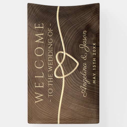 Simple Wood Welcome Wedding Banner | Zazzle