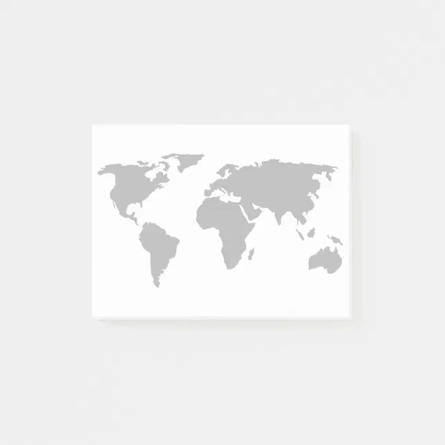 Simple World Map Design Post-it Notes | Zazzle