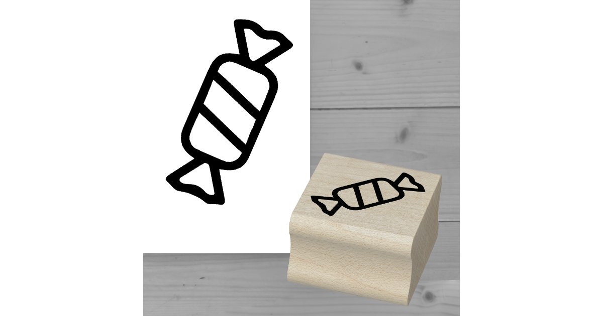 Simple Wrapped Lolly Miniature Rubber Stamp | Zazzle