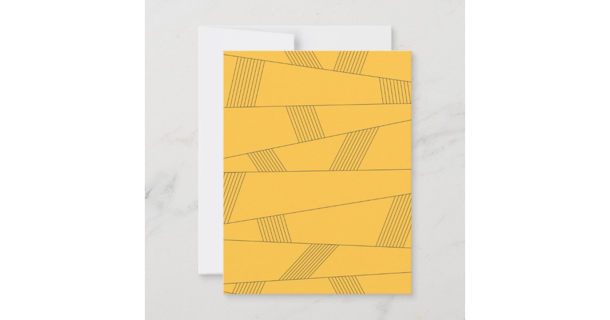 Simple, yellow, modern abstract graphic design note card | Zazzle