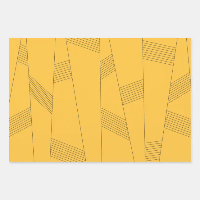 Simple, yellow, modern abstract graphic design wrapping paper sheets ...