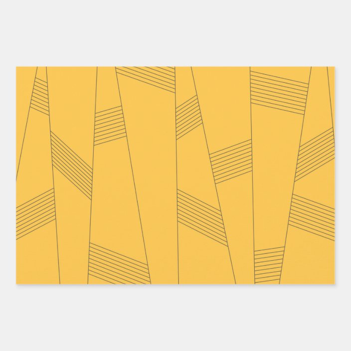 Simple, yellow, modern abstract graphic design wrapping paper sheets ...