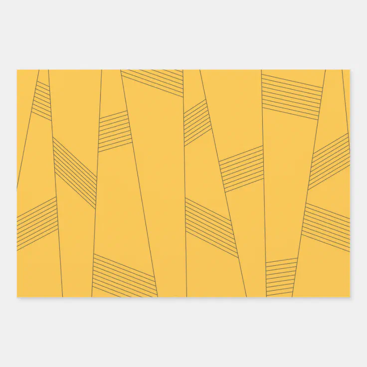 Simple, yellow, modern abstract graphic design wrapping paper sheets ...