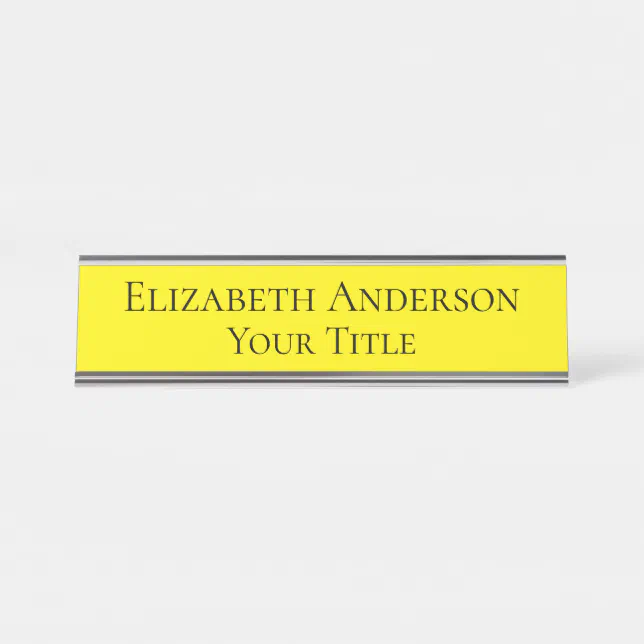 Simple Yellow Name Plate | Zazzle