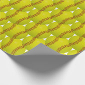 Simple Yellow Softball Hex Pattern Wrapping Paper | Zazzle