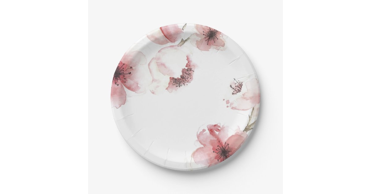 Simple yet Elegant Cherry Blossom | Paper Plate | Zazzle