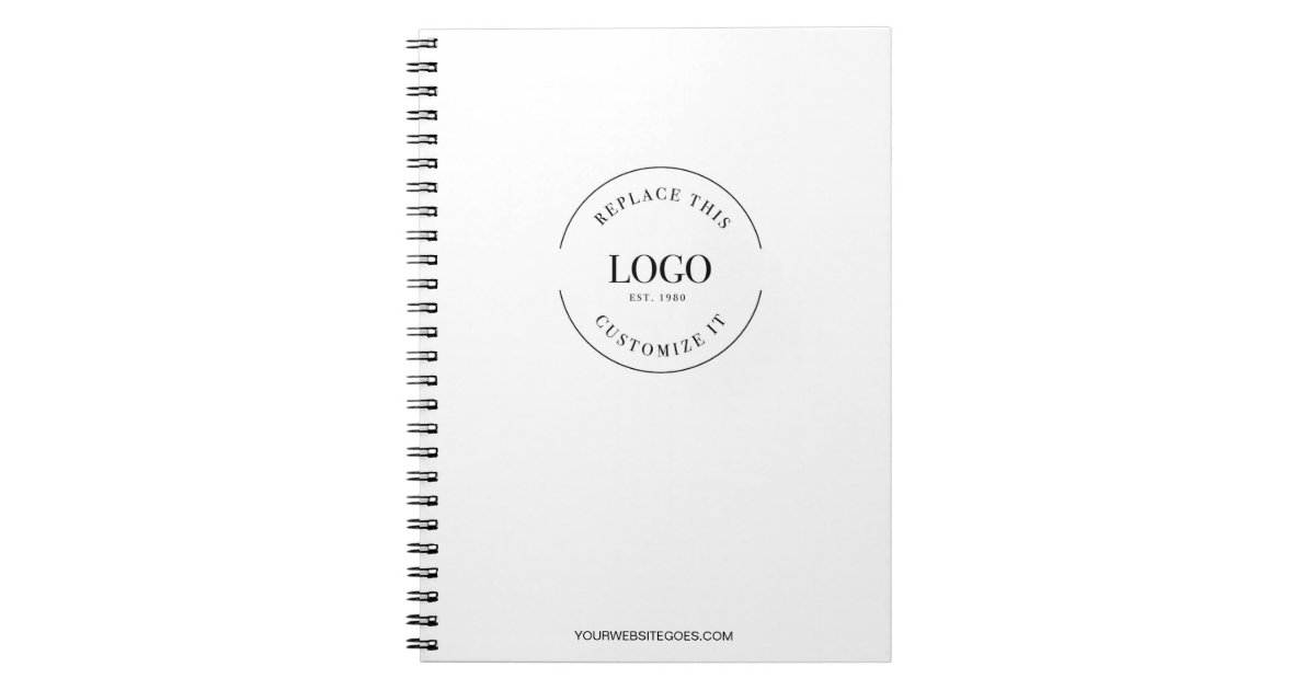 Simple Your Logo and website Promotional Business Notebook | Zazzle