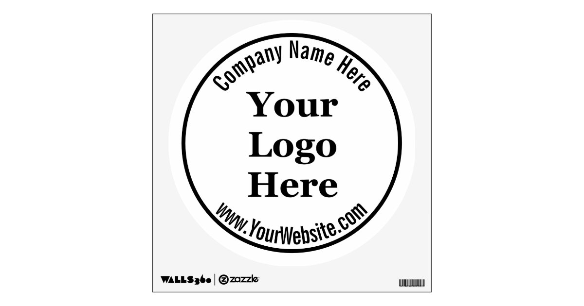 Simple Your Logo Here with Text Template Wall Decal | Zazzle