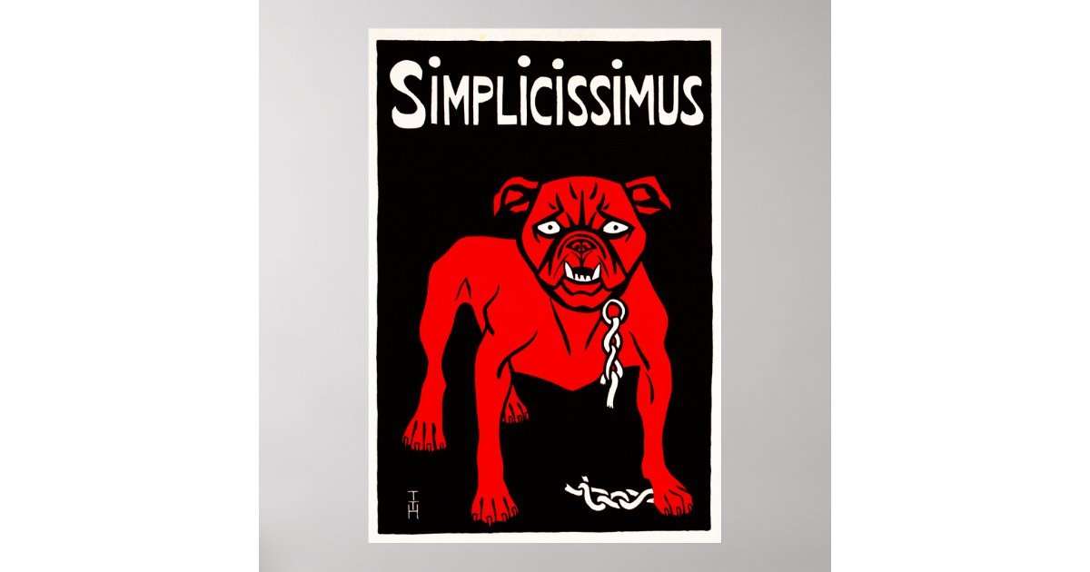 Simplicissimus - Vintage Dog Cartoon Poster | Zazzle