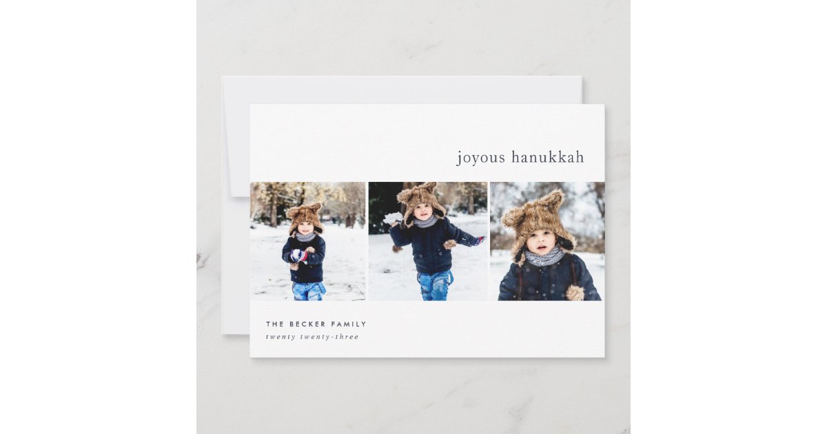 Simplicity | Hanukkah Photo Collage Card | Zazzle
