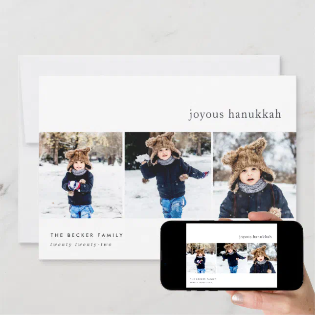 Simplicity | Hanukkah Photo Collage Card | Zazzle